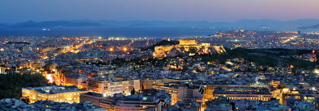 Vue Athènes nuit