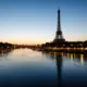 Paris nuit Seine Tour Eiffel