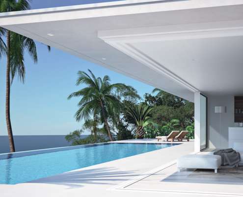 Villa luxe piscine palmiers