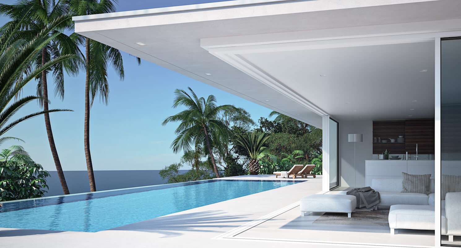Villa luxe piscine palmiers